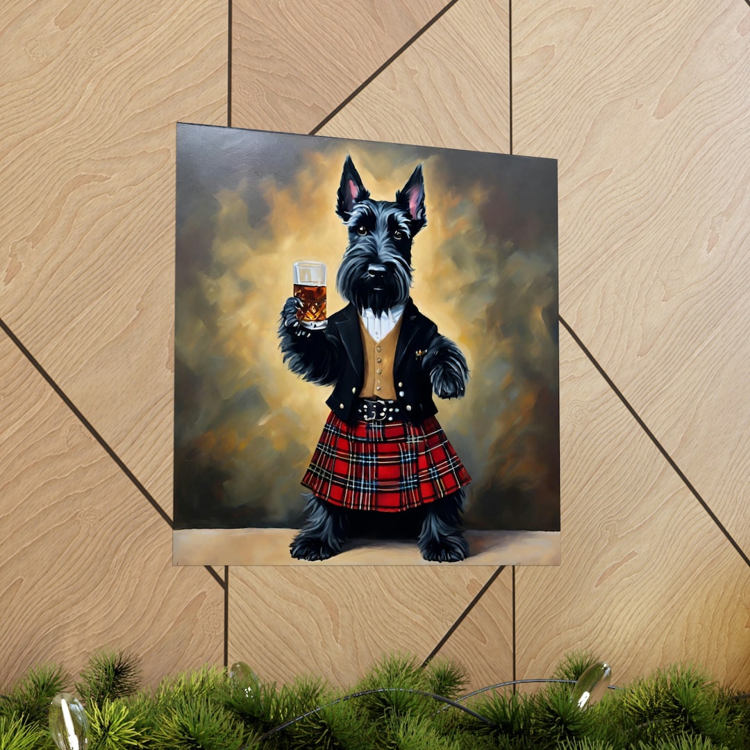 Scottish Terrier Poster, Square Eco-friendly Art, Scottie Artwork ...