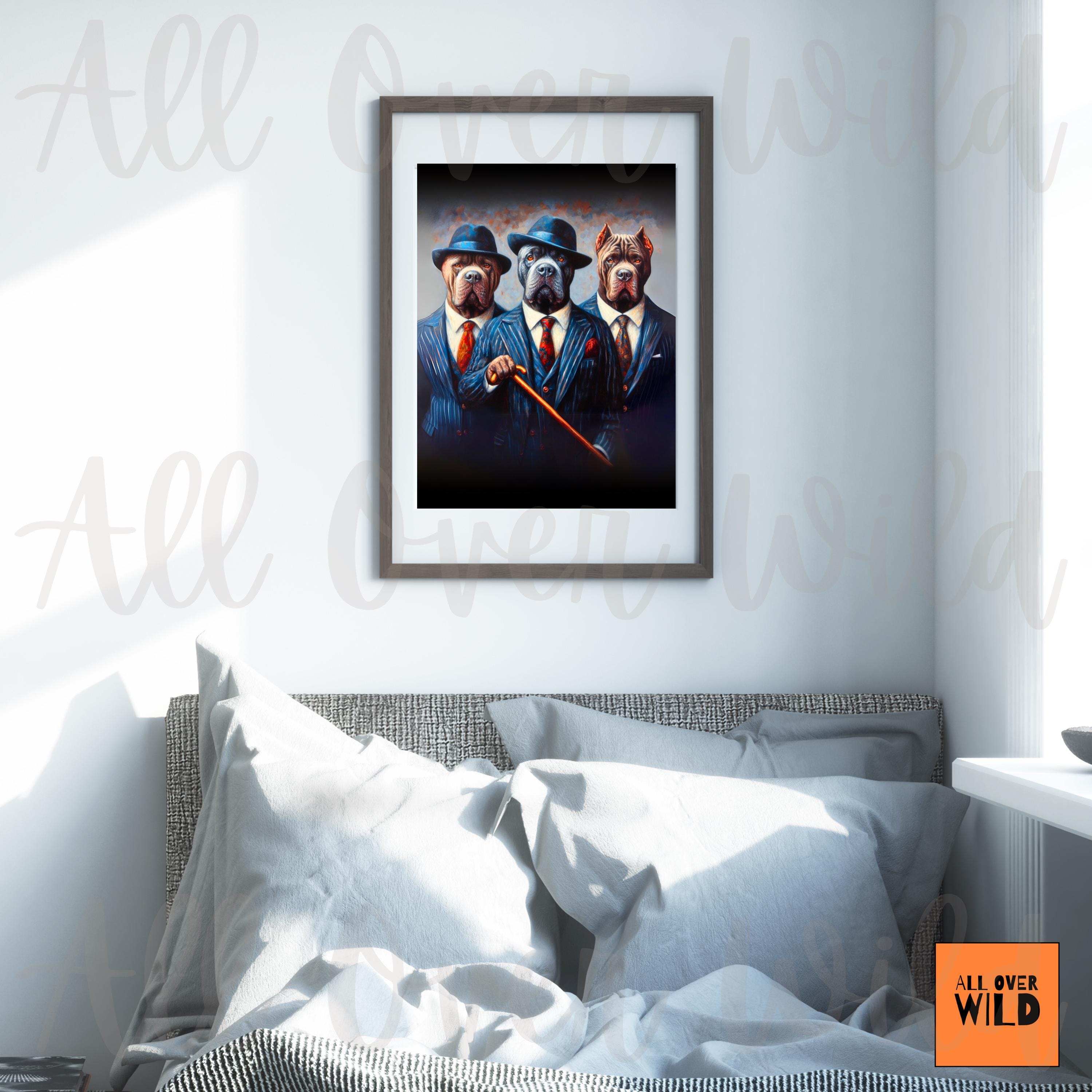 Cane Corso Mafia Boss Art Print, Funny Mobster Dog Poster, Italian ...