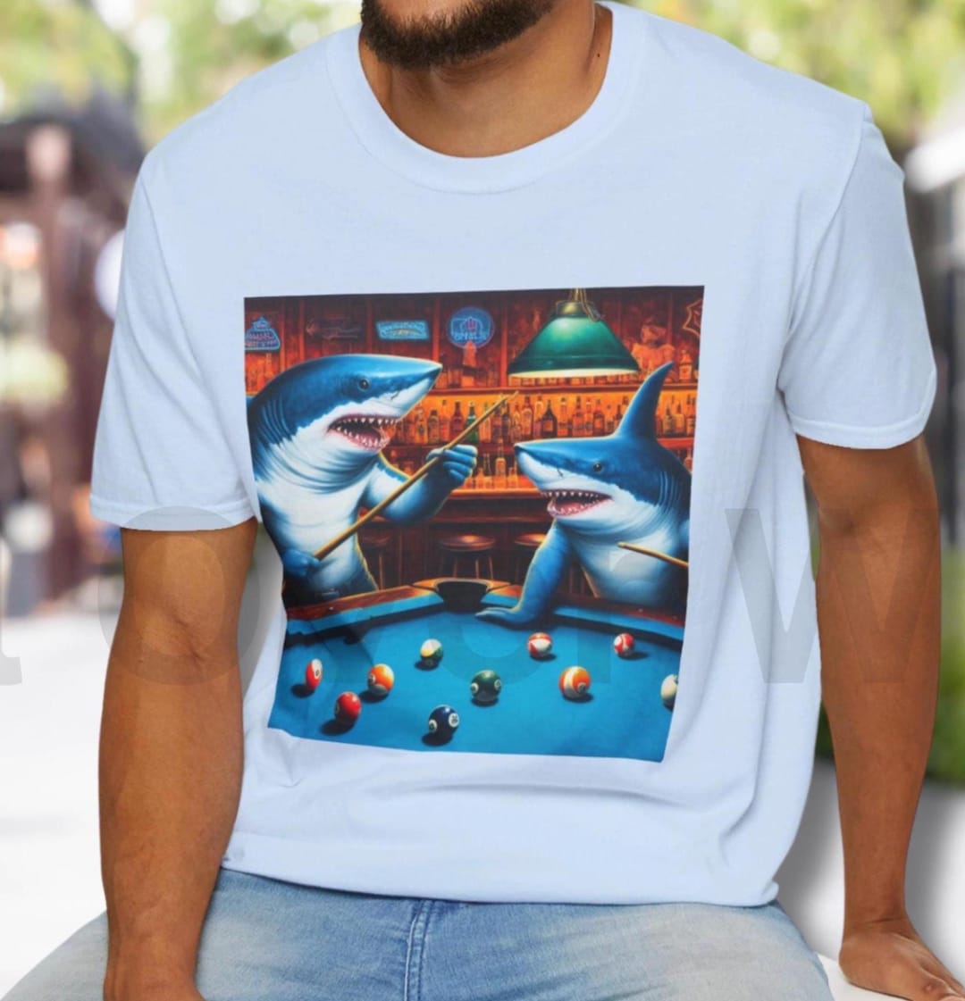 Pool Shark Shirt, Funny Shark Tee, Billiards Pun Shirt, Shark Lover ...