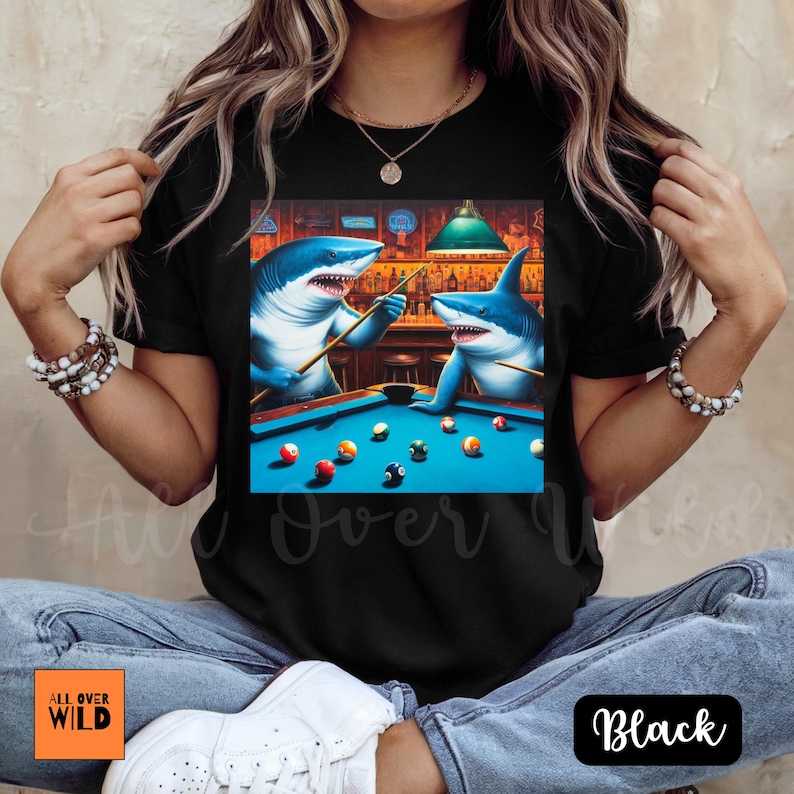 Pool Shark Shirt, Funny Shark Tee, Billiards Pun Shirt, Shark Lover ...