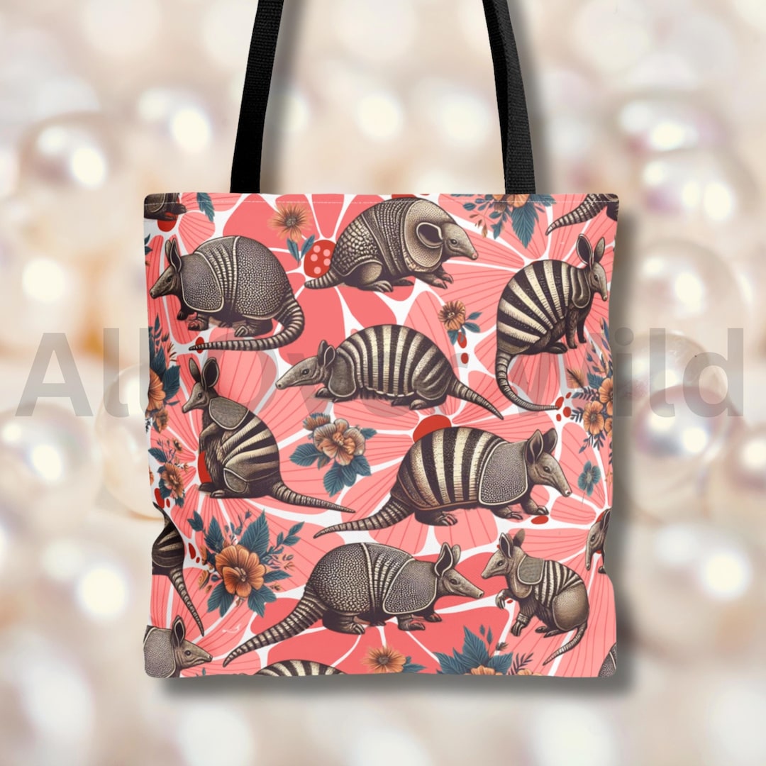 Armadillo Tote, Pink Fairy Dillo Canvas Bag, Cute Critter Carryall ...