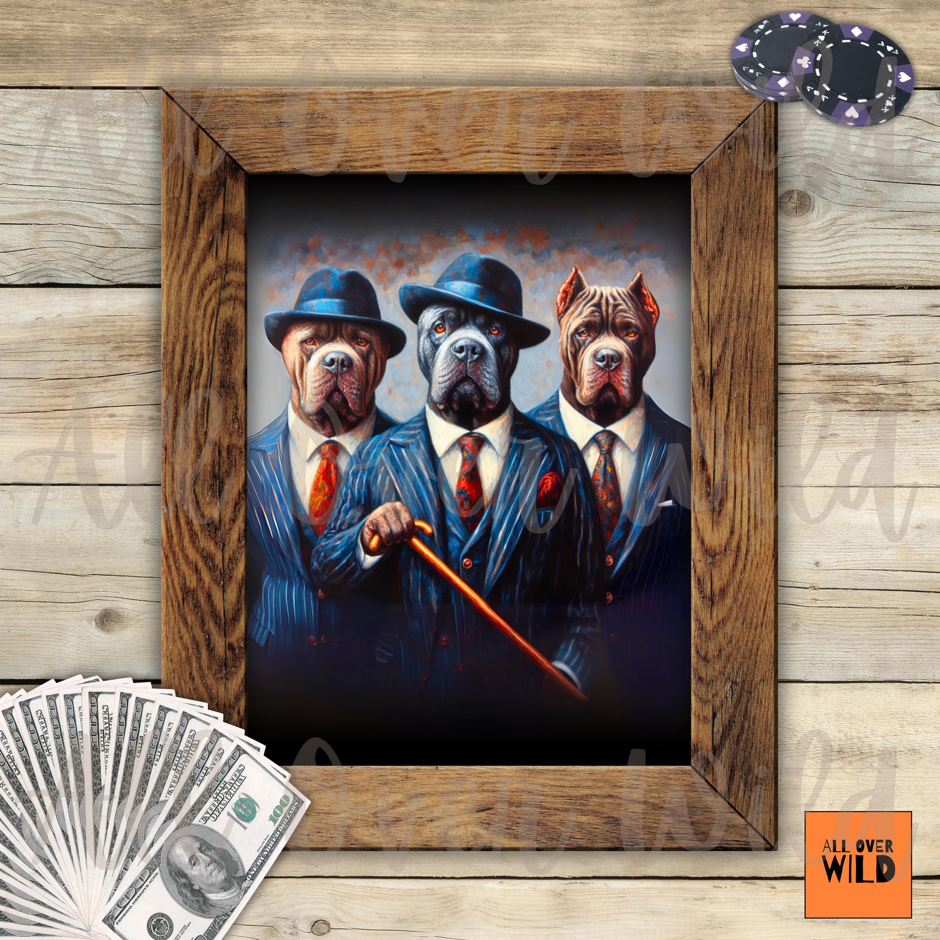 Cane Corso Mafia Boss Art Print, Funny Mobster Dog Poster, Italian ...