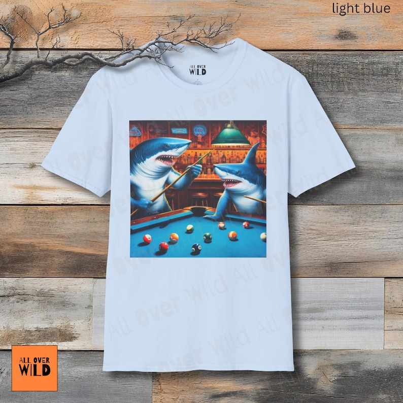 Pool Shark Shirt, Funny Shark Tee, Billiards Pun Shirt, Shark Lover ...