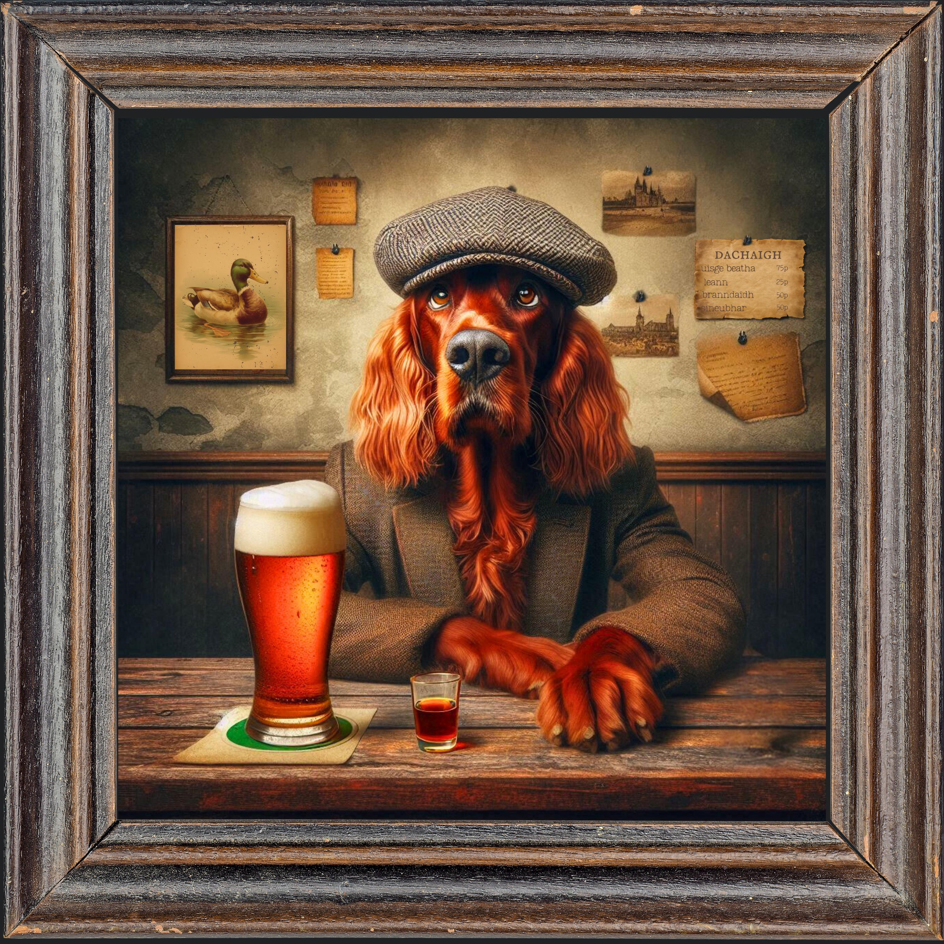 Irish Setter Boilermaker Poster, Scotch Whiskey Art, Ireland Dog ...