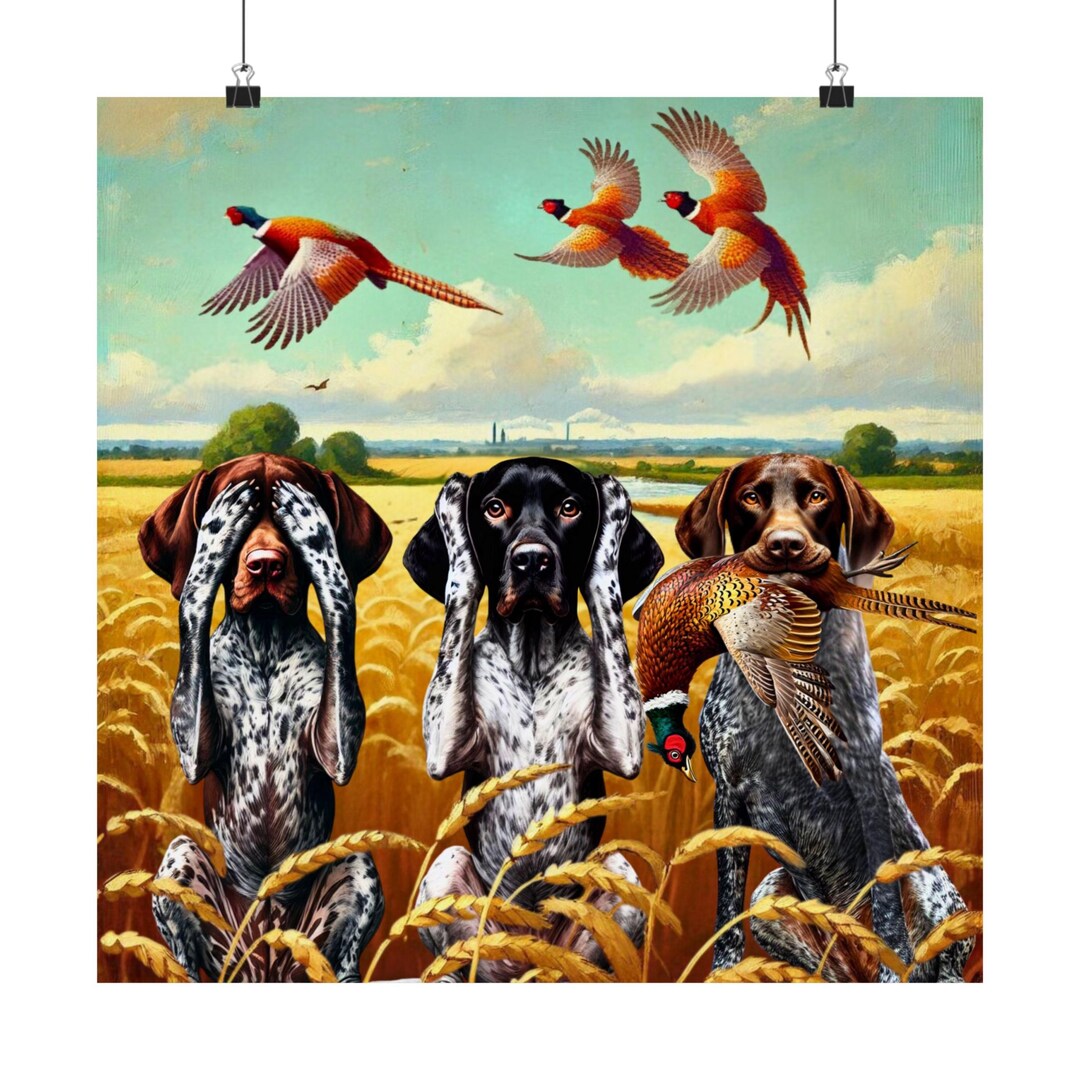 German Shorthaired Pointer Poster, 3 Wise Monkeys Theme, See Hear Speak ...