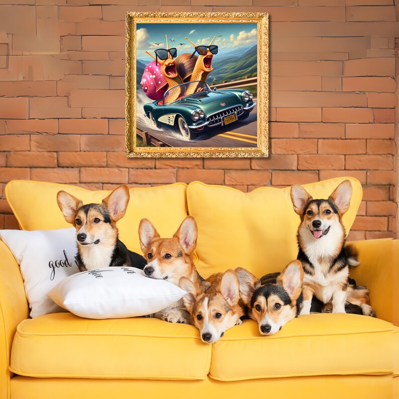 Escargot Poster, Crazy Snail Art, Speed Racer Slug, Funny Retro ...