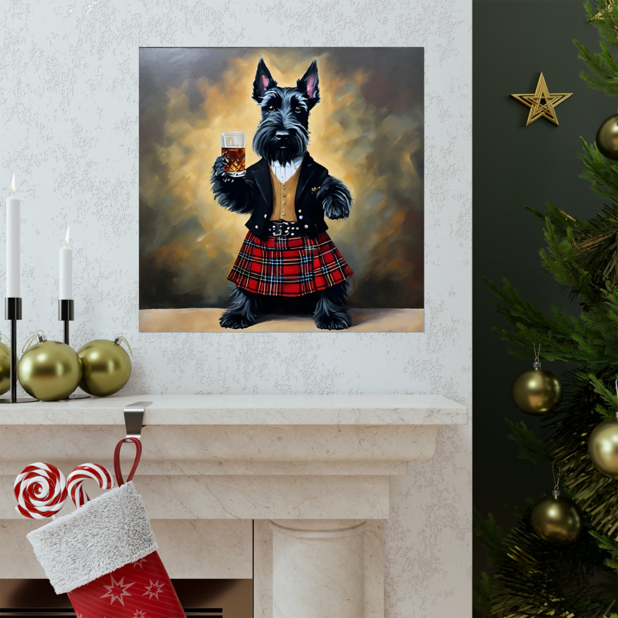 Scottish Terrier Poster, Square Eco-friendly Art, Scottie Artwork ...