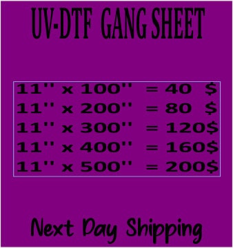Ultraviyolet Direct to Film, Stickers, Dtf Gang Sheet, Custom Uv Dtf ...