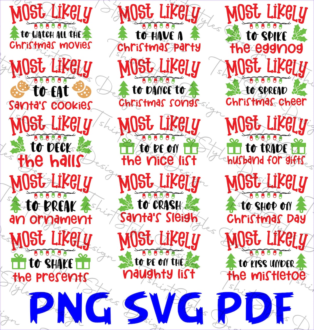 Most Likely to Christmas Svg 30most Likely to Christmas Svg - Etsy