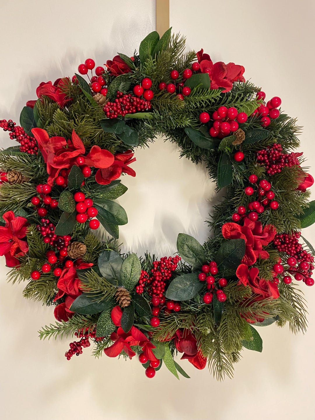 Red Berry Christmas Wreath - Etsy
