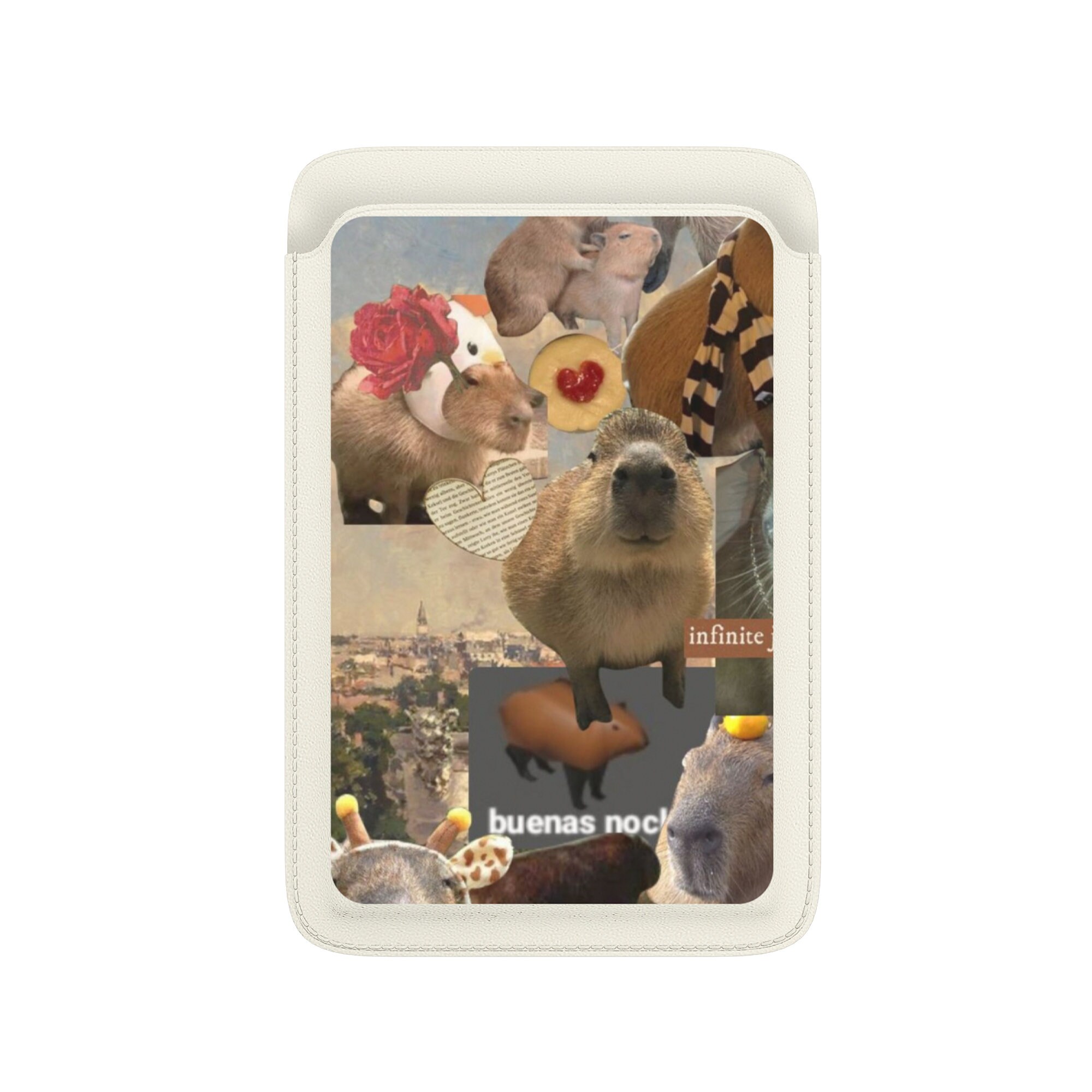 Cute Capybara Magsafe Wallet, Magnetic Leather Aesthetic Capybara Card ...