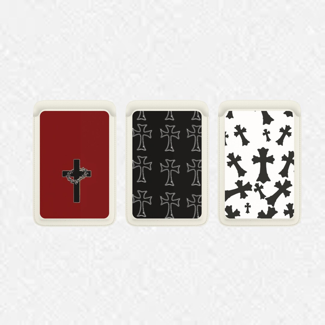 Jesus Cross Magsafe Wallet, Magnetic Leather Aesthetic Cross Card ...