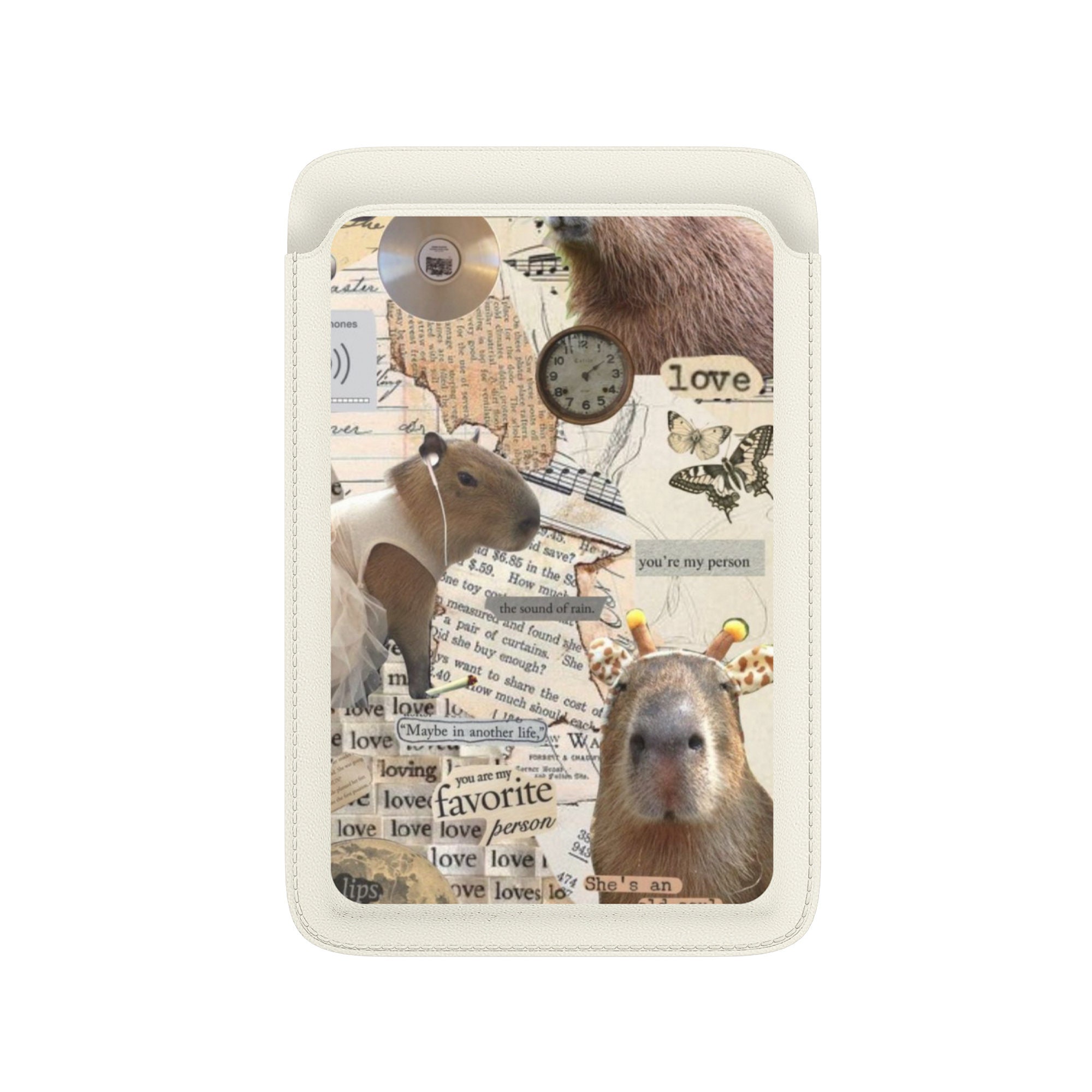 Cute Capybara Magsafe Wallet, Magnetic Leather Aesthetic Capybara Card ...