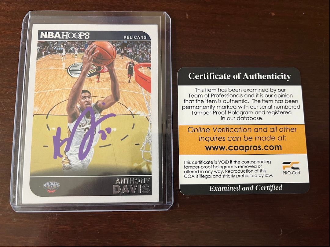Anthony Davis Autographed NBA Card Authentic With COA Score New Orleans ...