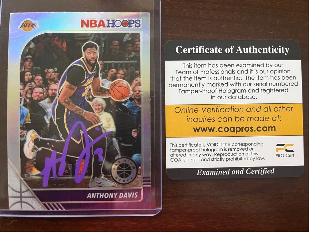 Anthony Davis Autographed NBA Card Authentic With COA Score Los Angeles ...