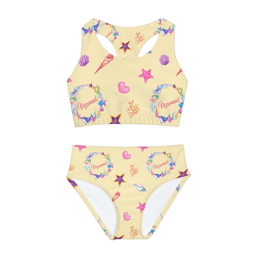 Girls Two Piece Swimsuit AOP - Etsy