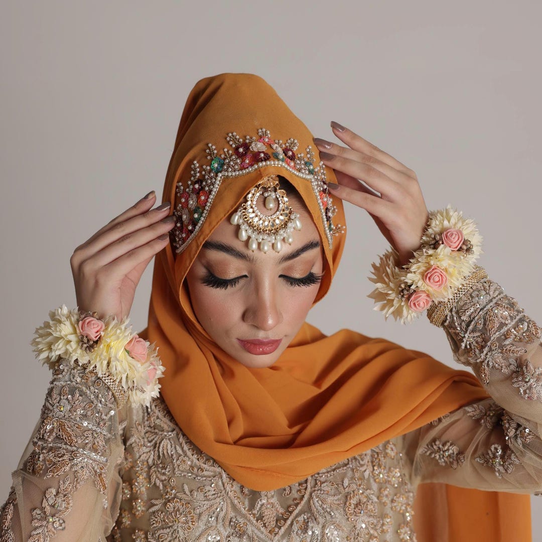 Hand Embroidered Hijabs for Festive Elegance - Etsy