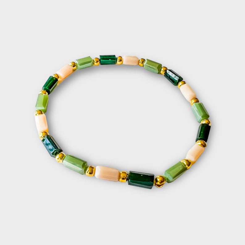 Beaded Bracelet Bundle: Set of 6 Stacking Bracelets in Glass Tube Beads Everyday Jewelry for ...