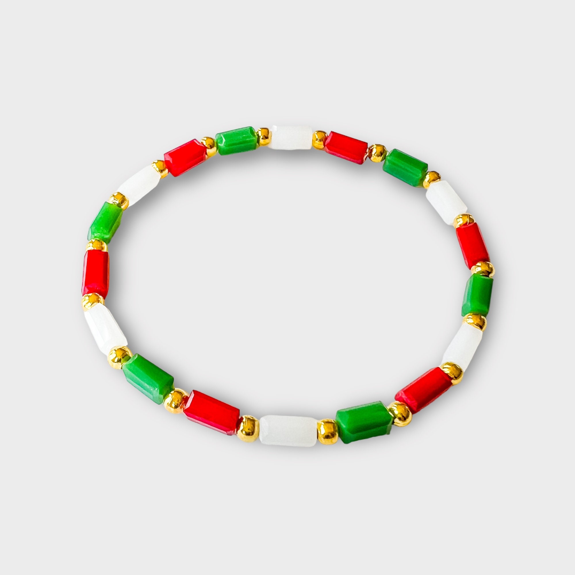 Beaded Bracelet Bundle: Set of 6 Stacking Bracelets in Glass Tube Beads ...