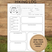 Hiking Journal Printable: Outdoor Adventure Log Book (digital Download ...