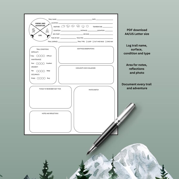 Hiking Journal - Etsy