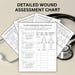 Wound Assessment Chart, Nursing Head to Toe Skin Assessment, Wound ...