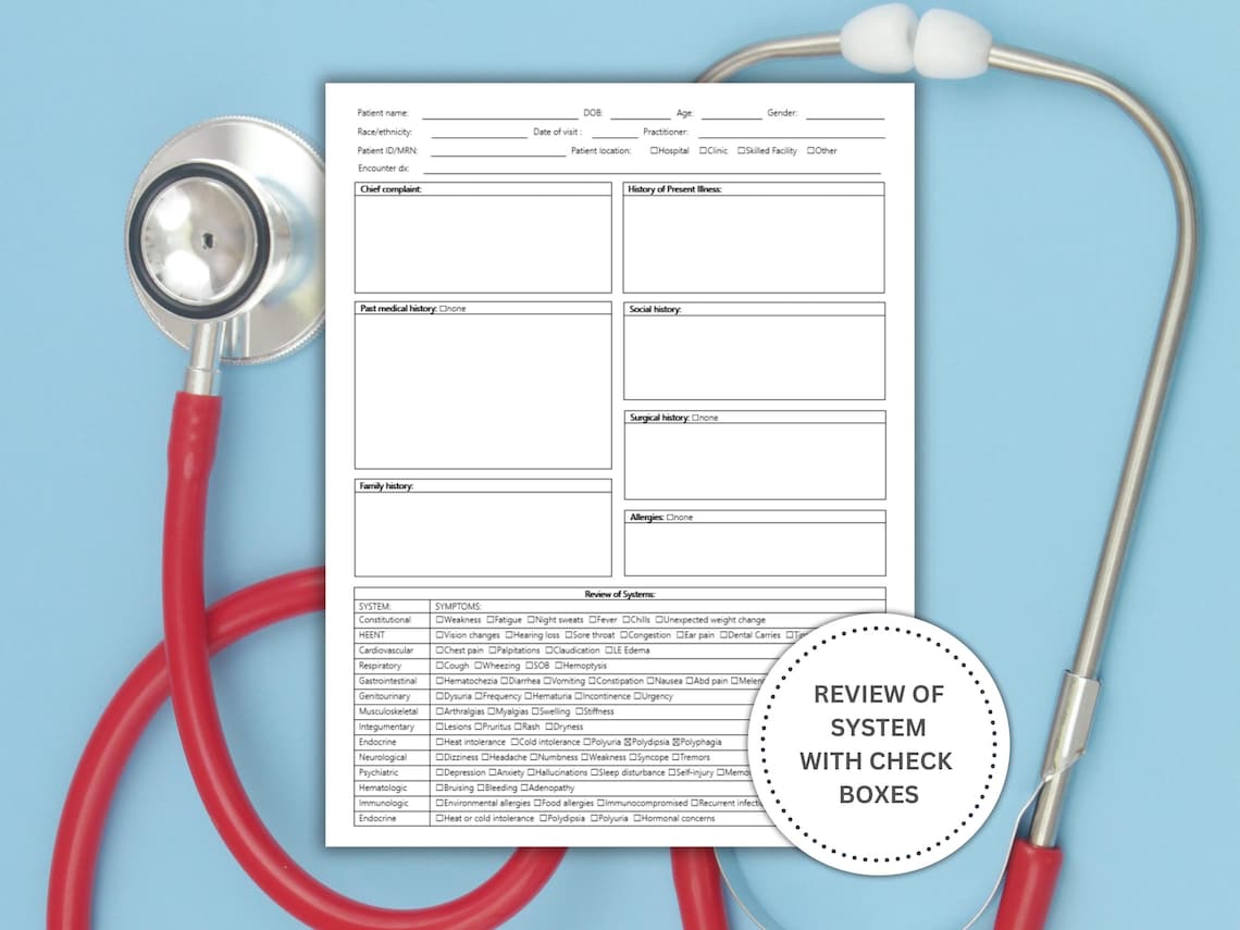 H&P SOAP Note Template, Medical Student Clinical Rotation, Head to Toe ...