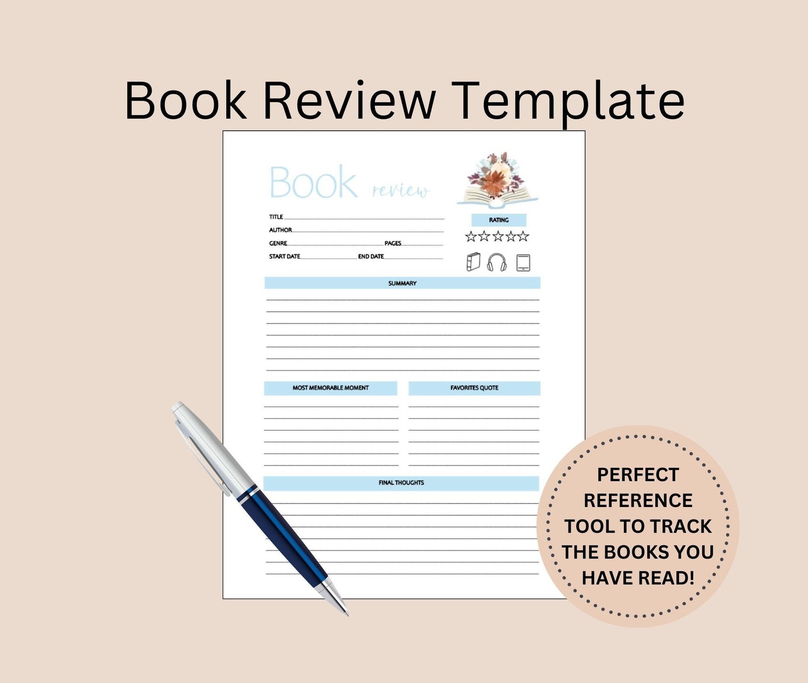 Book Reading Tracker,reading Planner,reading Log,book Review, Reading ...