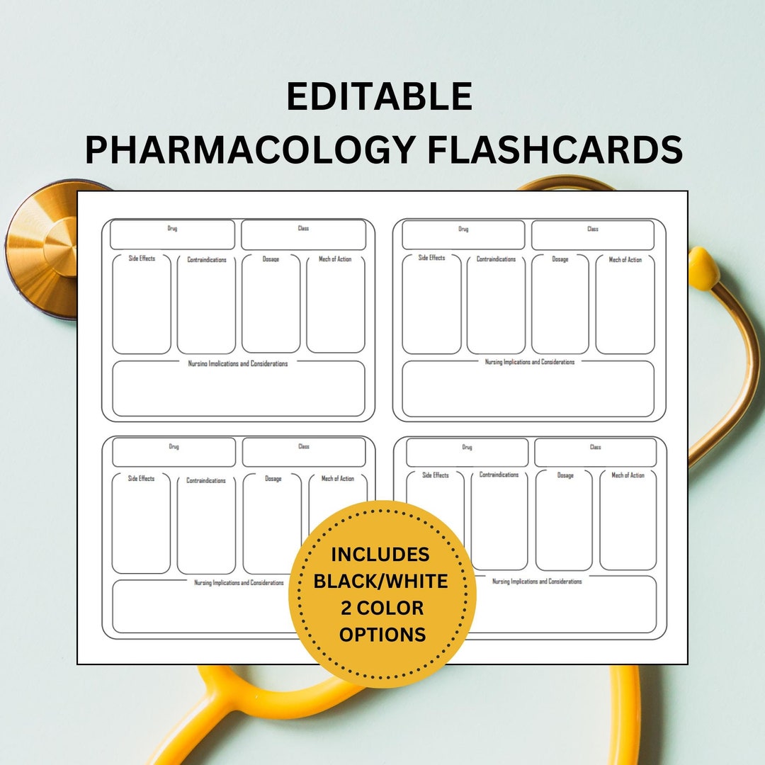 Pharmacology Flashcards,nursing Drug Cards,medication Flashcards,drug ...