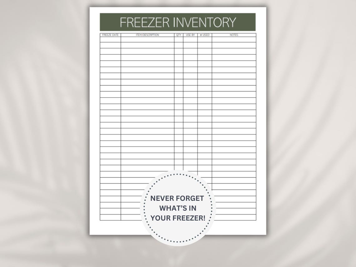 Editable Freezer Inventory Template, Meal Planning Sheet, Grocery ...