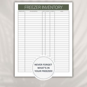 Editable Freezer Inventory Template, Meal Planning Sheet, Grocery ...