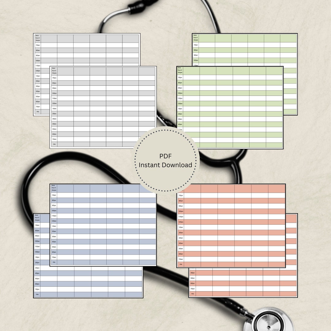 Nurse Medication Tracker,medication Log,home Care Nurse,nurse ...