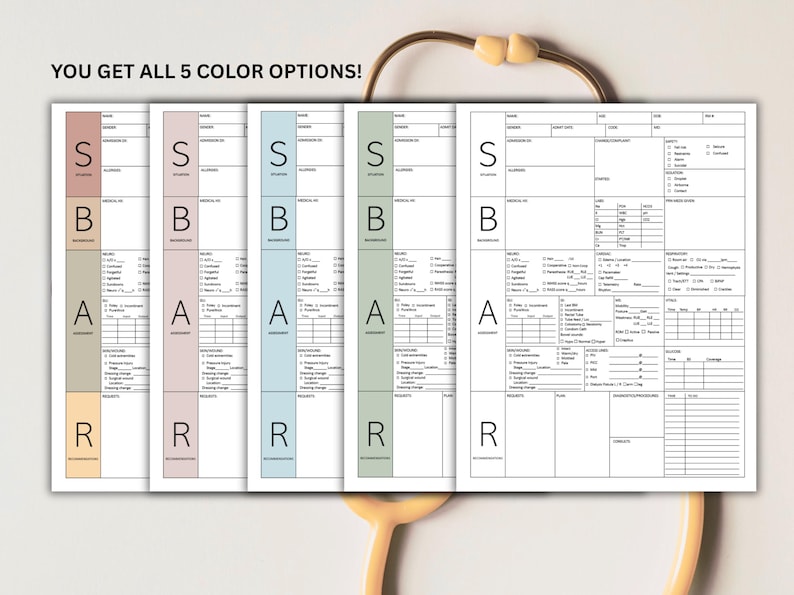 SBAR Nurse Report Sheet, Med Surg Nurse Report Template, Nursing ...