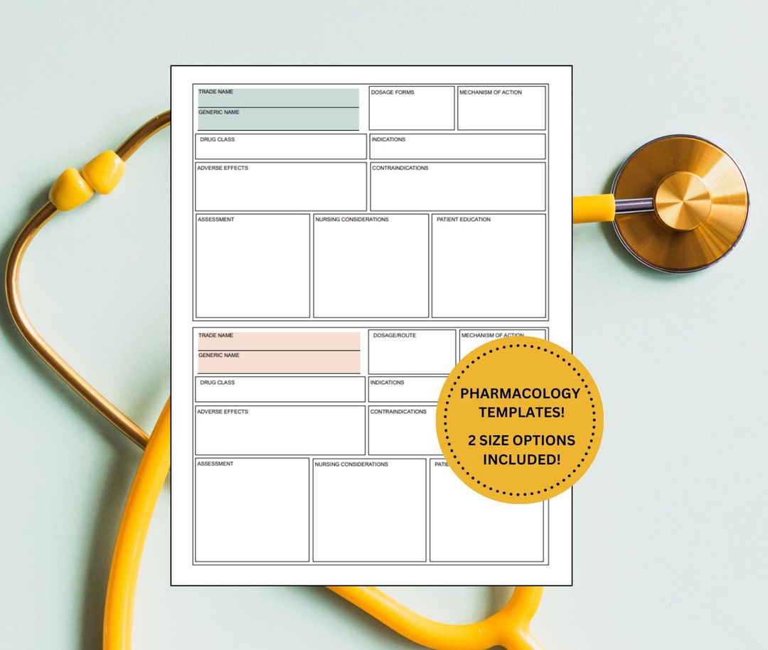 Pharmacology Template,pharmacology Study Guide,nursing School Study ...