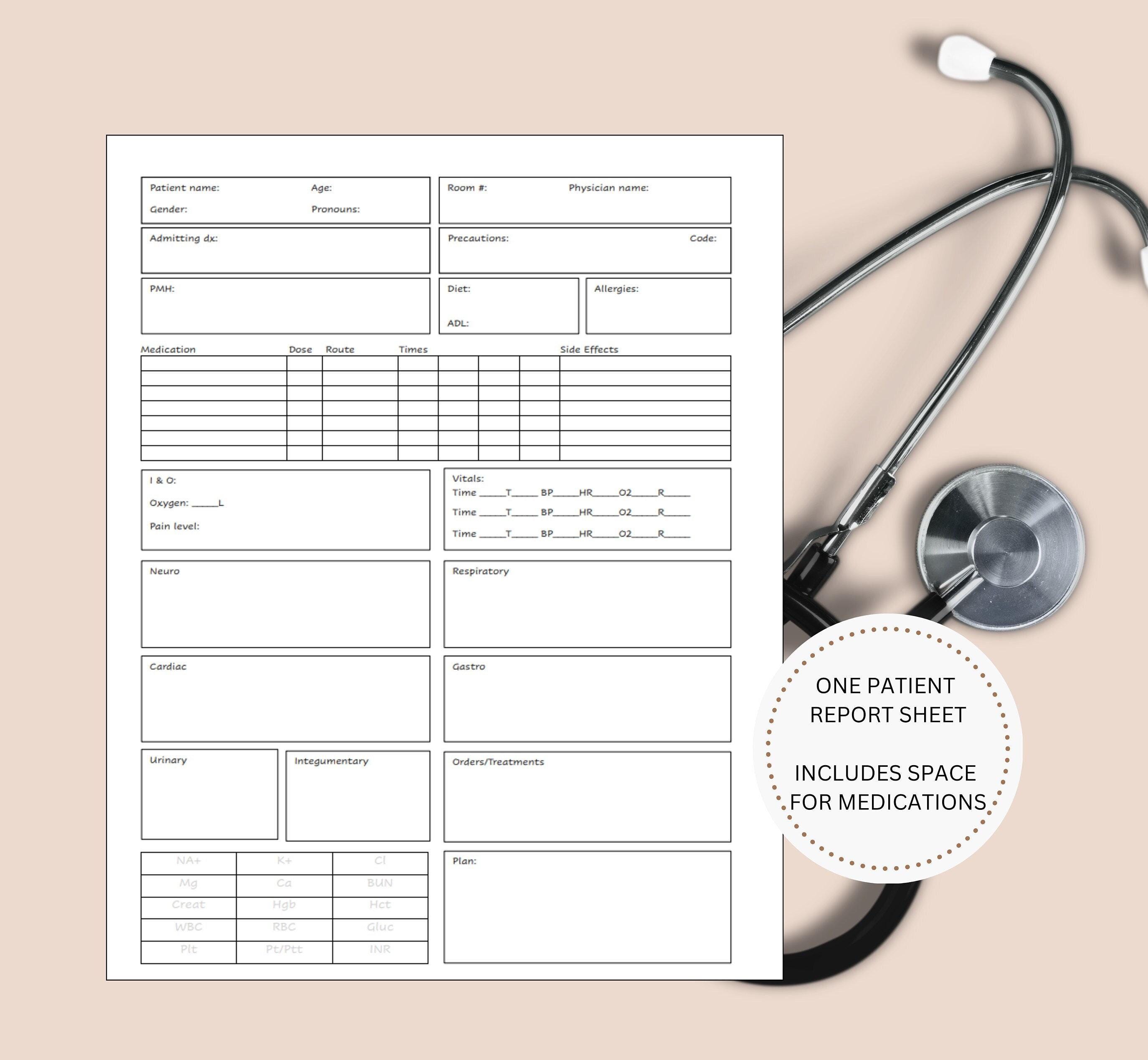 Nursing Report Sheet,head to Toe Assessment,nursing Brain,nurse Handoff ...