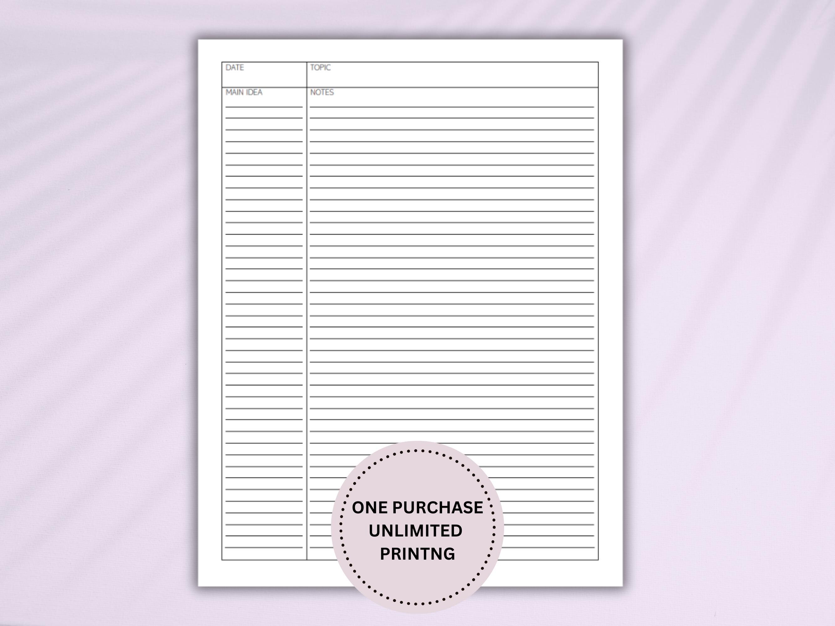 Editable Note Taking Bundle, Nursing School Notes Template, Class Note ...