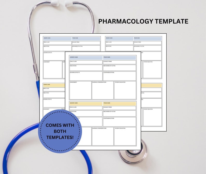 Pharmacology Template,pharmacology Study Guide,nursing School Study ...