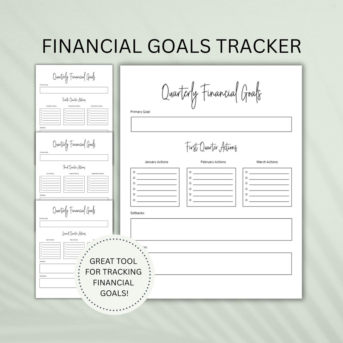 Paycheck Budget Planner Printable PDF, Financial Goals Tracker, Money ...