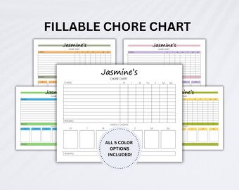 Kids Editable Chore Chart, Preschool Chore Chart, Kids Responsibility ...