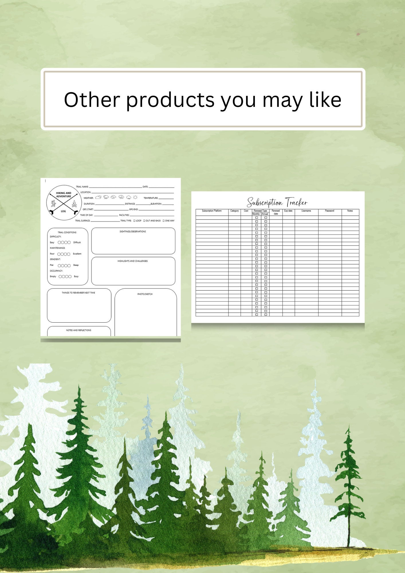 Camping Log, Camping Journal, Camping Template, Printable Camping Log ...