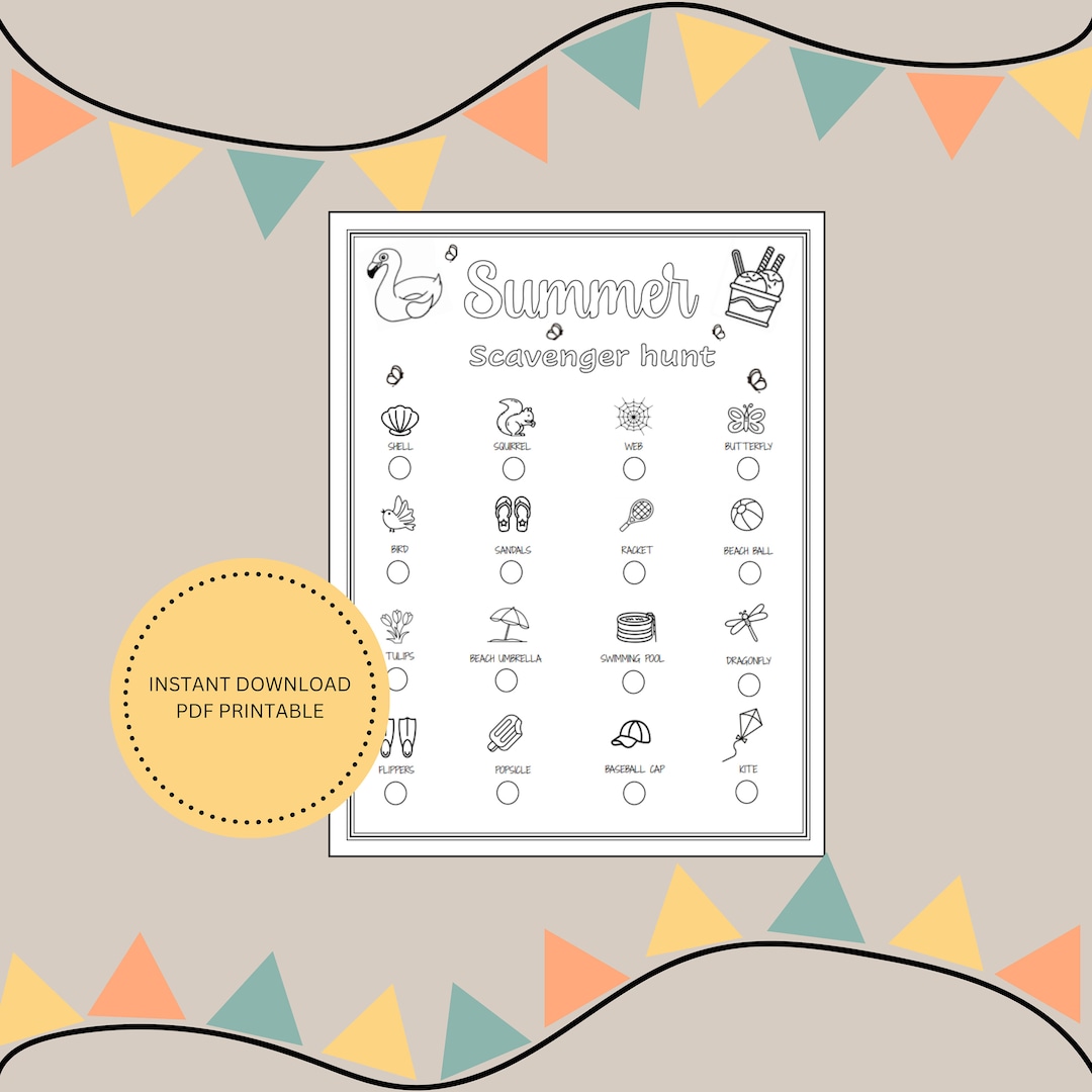 Summer Scavenger Hunt, Outdoor Treasure Hunt Printable, Preschool ...