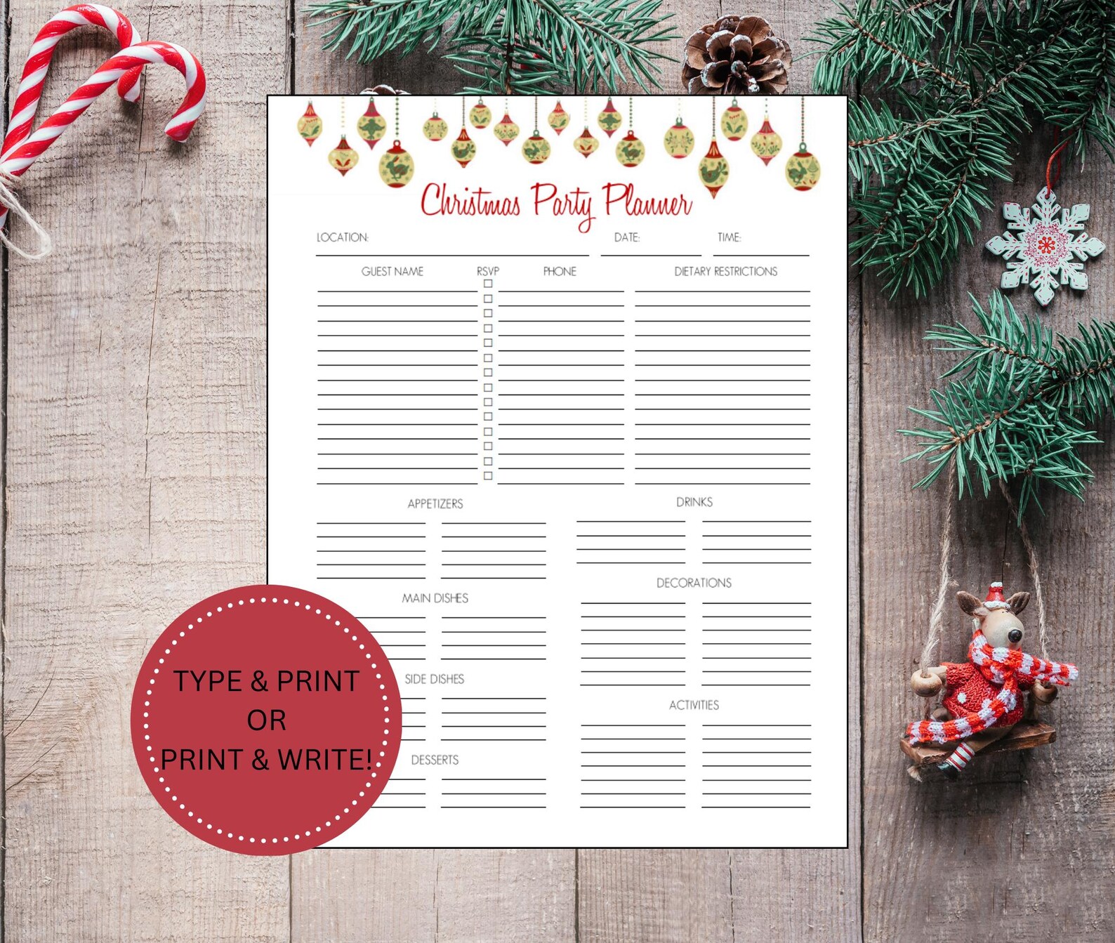 Christmas Party Planner Editable,holiday Event Planner,holiday Event ...