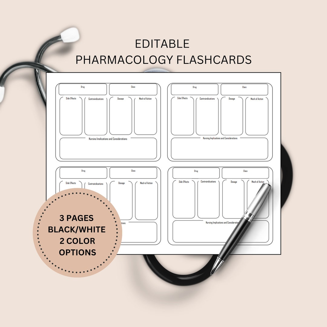 Pharmacology Flashcards,nursing Drug Cards,medication Flashcards,drug ...