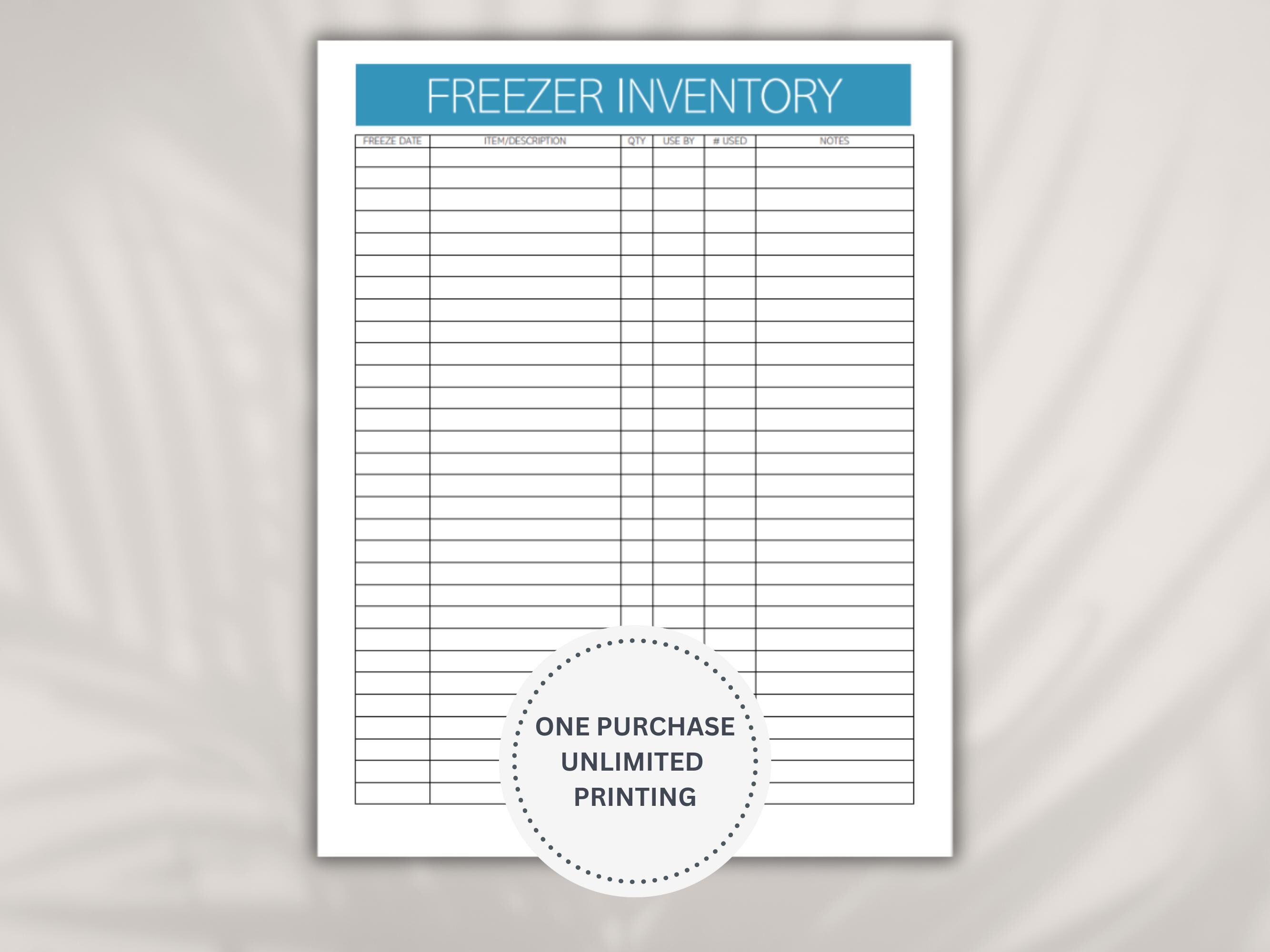 Editable Freezer Inventory Template, Meal Planning Sheet, Grocery ...