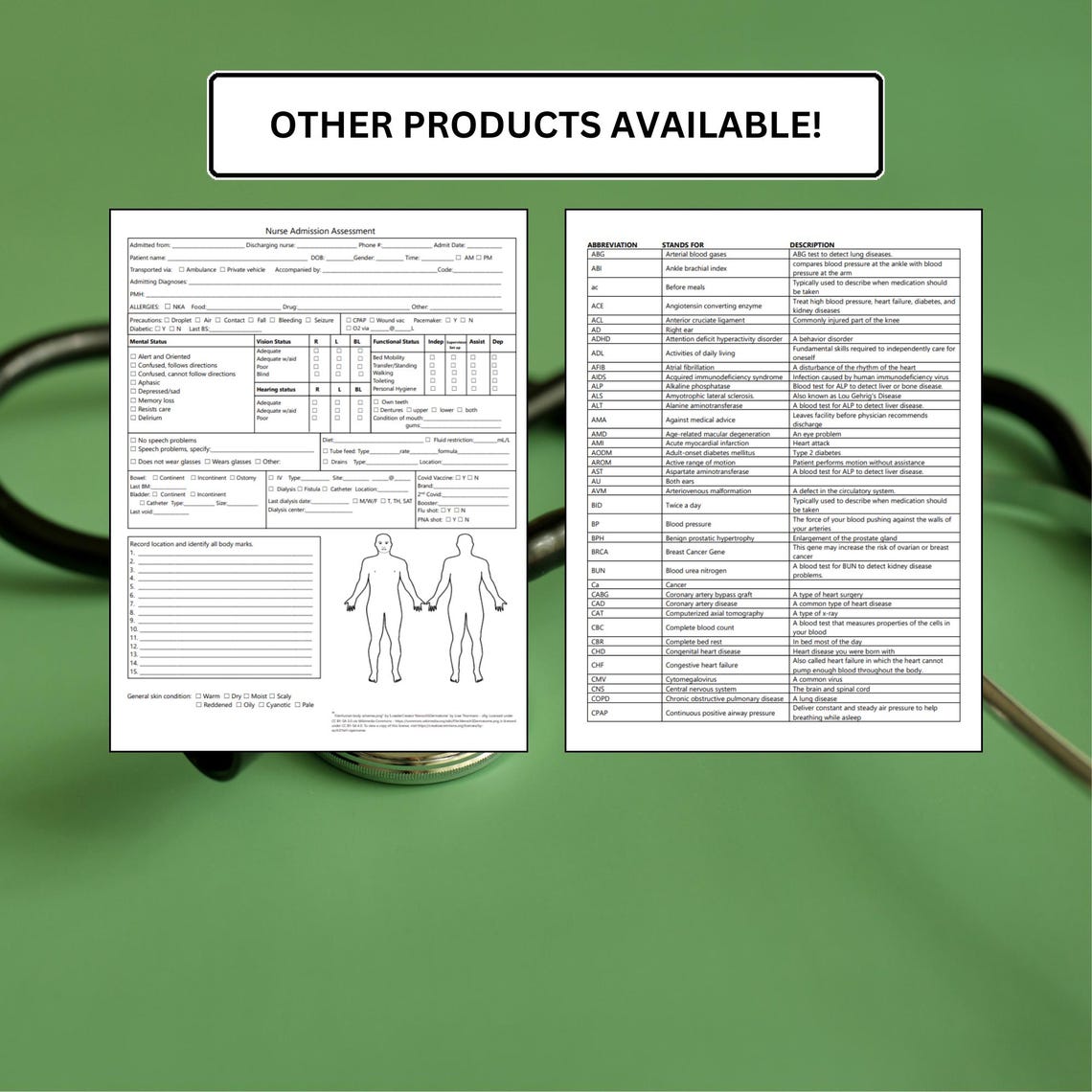 Nursing Lab Results Template,medical Lab Results Printable,disease ...