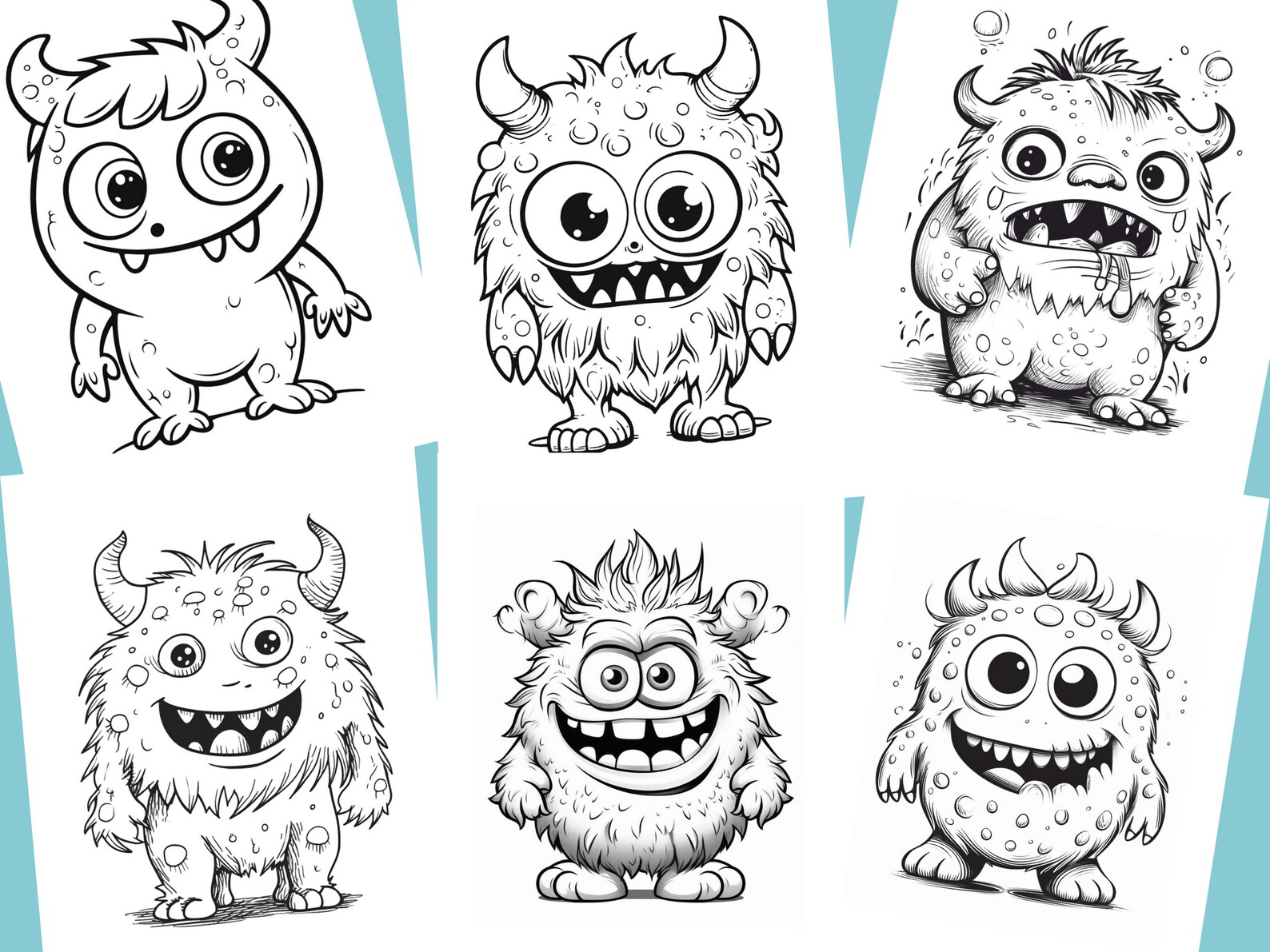 Cute Monsters Coloring Book Spooky Edition Printable Halloween Coloring ...