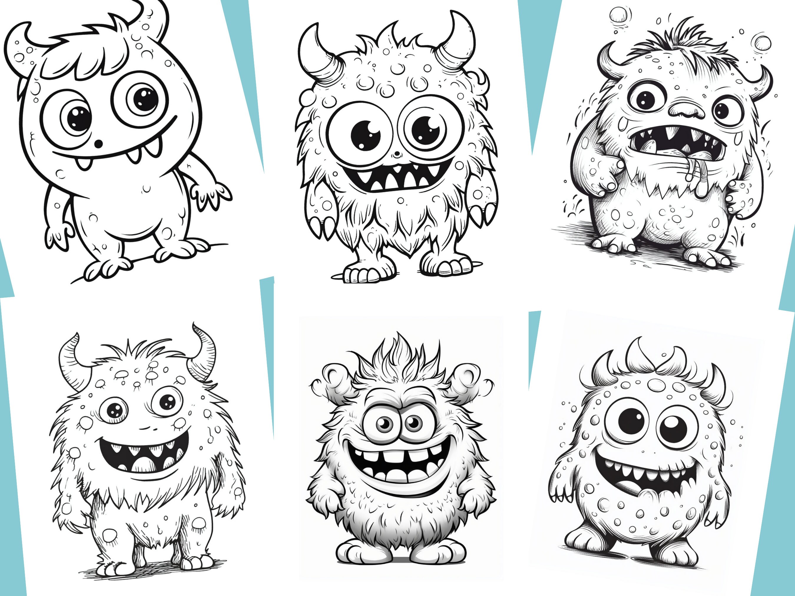 Cute Monsters Coloring Book Spooky Edition Printable Halloween Coloring ...