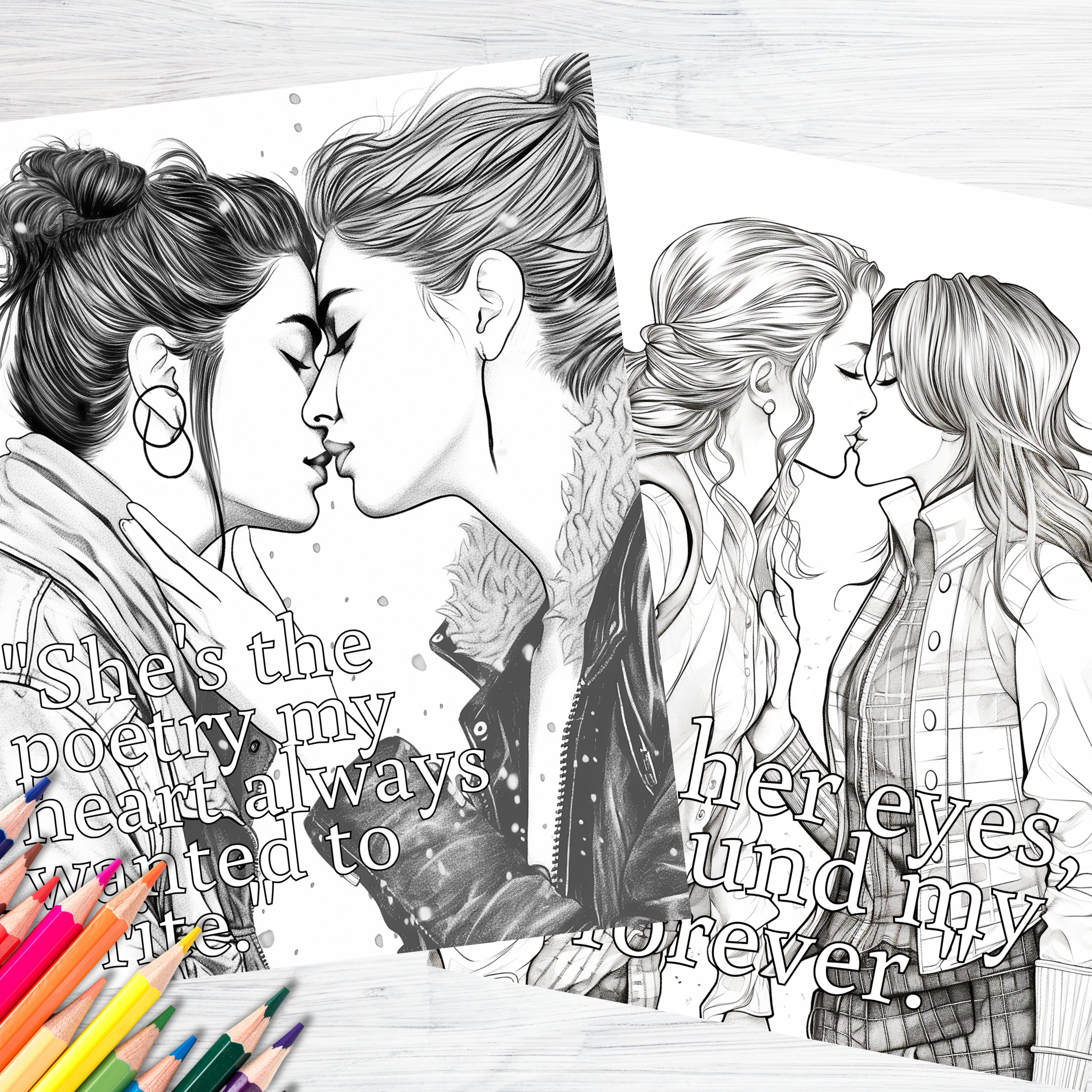 Lesbian Love Coloring Book With Cheesy Love Quotes for Her LGBTQ ...