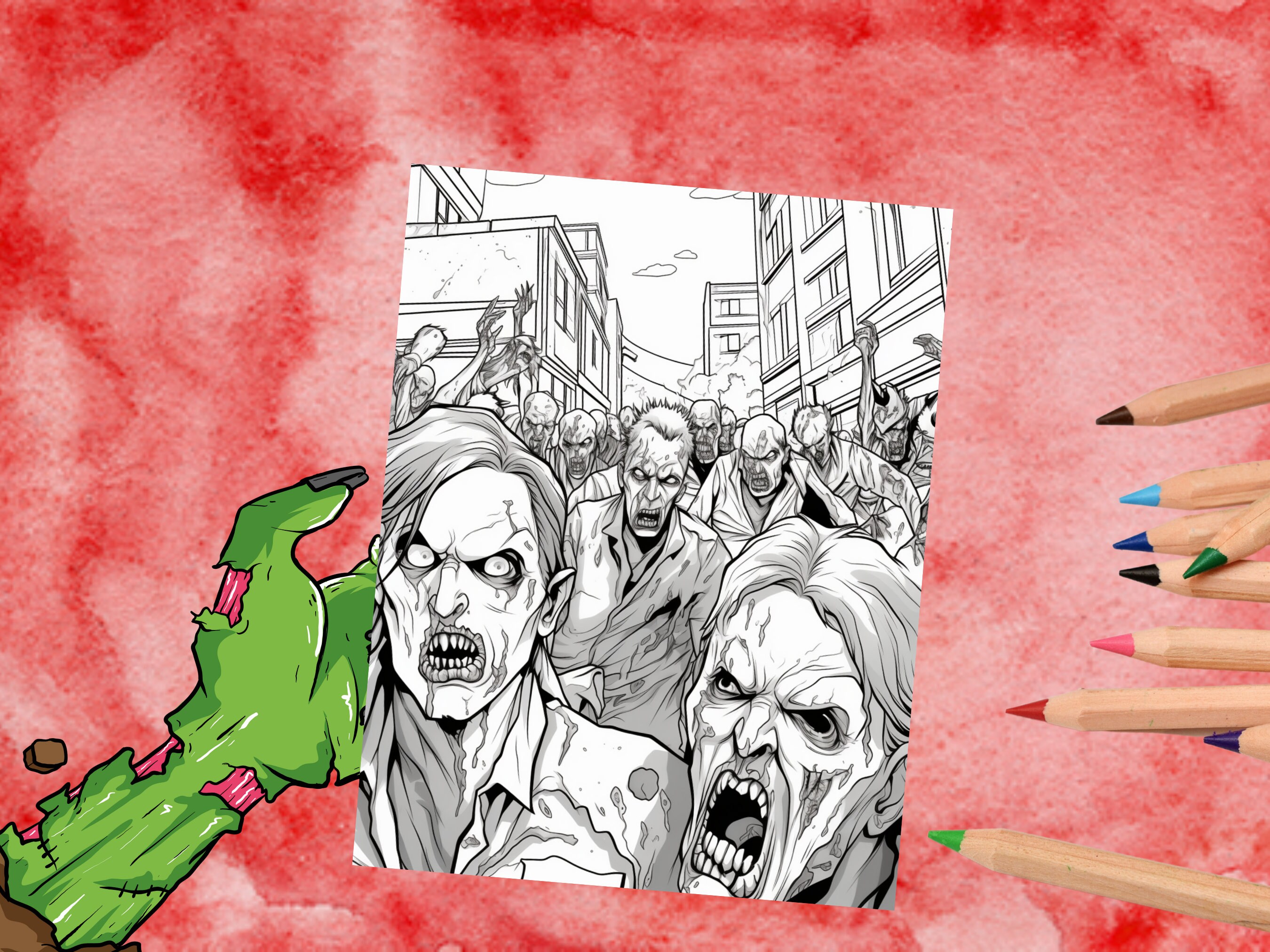 Zombie Coloring Book Horror Coloring Book Zombie Coloring Pages ...