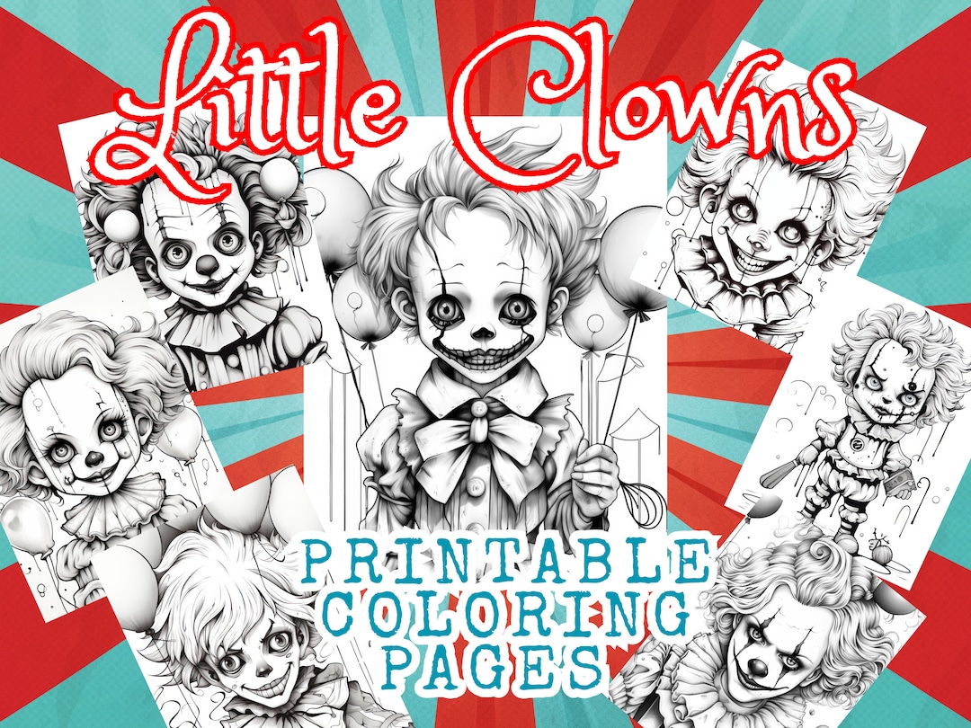 Creepy Little Clown Coloring Pages Printable Halloween Coloring Sheets ...